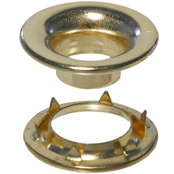 #1 ROLLED RIM GROMMET and SPUR WASHER BRASS (1RRGSW) | Stimpson Web Store