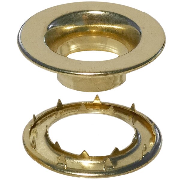 #7 ROLLED RIM GROMMET and SPUR WASHER BRASS (7RRGSW) | Stimpson Web Store